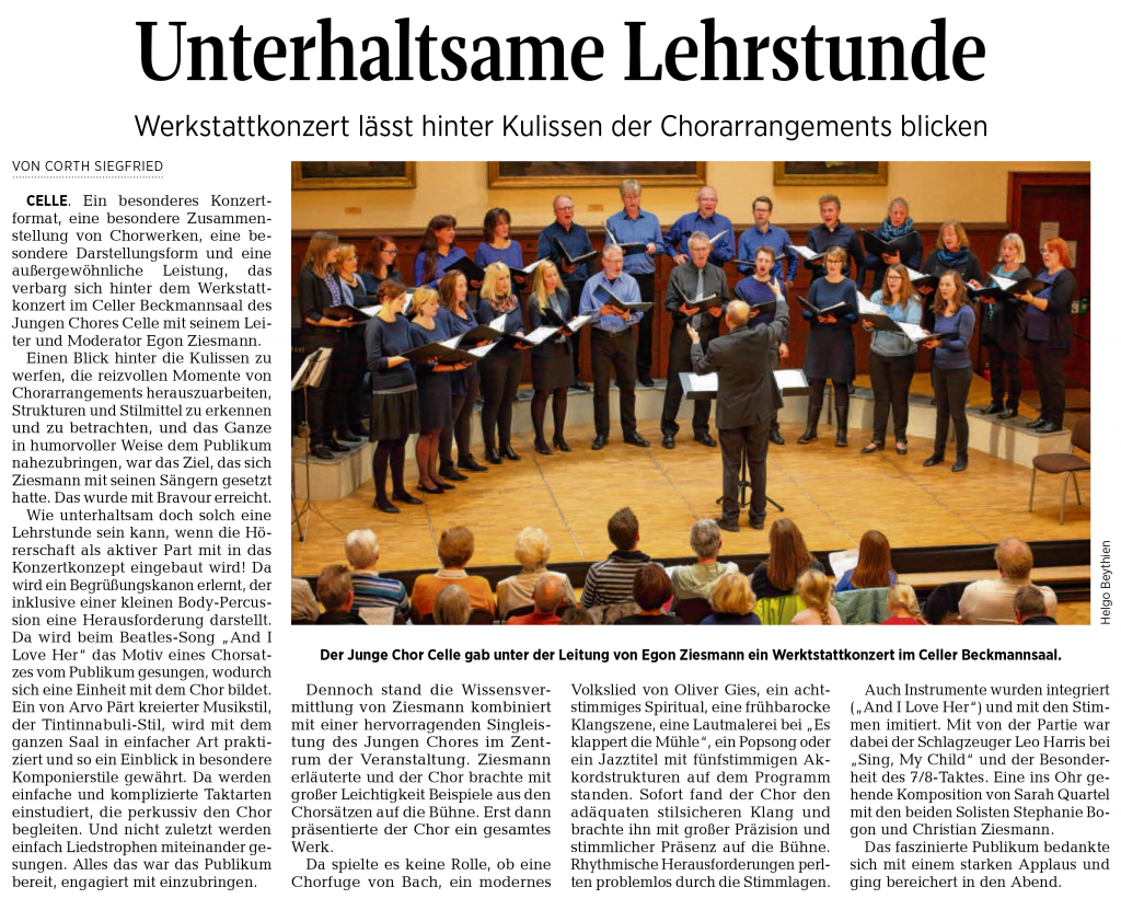 Junger Chor Celle | Kritiken